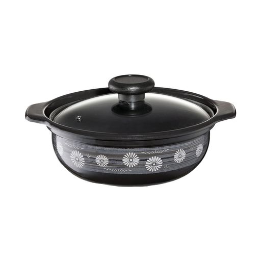サイズ(約):23.5x20.7x10.5cm、容量:1.5L 本体重量(約):770g 素材・材質:本体/ほうろう用鋼板、表面加工/ほうろう加工、ツマミ/メラミン樹脂、フタ/全面物理強化ガラス 生産国:インドネシア 対応熱源:ガス火、IH...