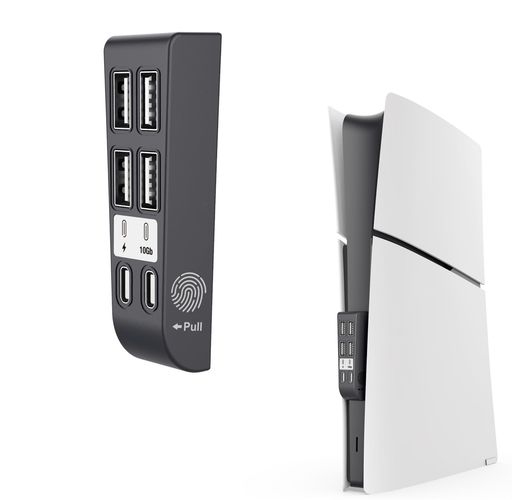 PlayStation 5 Slim専用USBハブです USB2.0ポート* 4+Type-C3.1*1+Type-C*1の6IN1 PS5Slim本体に挿し込めば使用可能!コンパクトなサイズで場所を取りません。 パッケージ内容:1*USB...