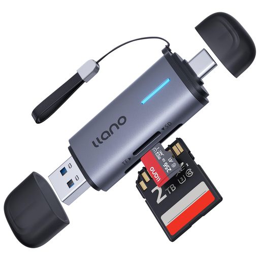 【5Gbps以上の速さでデータを転送】llano SDカードリーダーはUSB3.0規格に対応しており、最大5Gbpsの高速にデータ転送に対応。コネクタにはUSB Type-Cを採用しており、MacbookなどのパソコンやGalaxy S9な...
