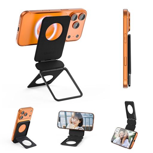【超強力磁気、両面マグネット】UlanziMagSafe用スマホスタンドは強力磁力の磁石を使用して、超強力磁気で、簡単に脱着しません、安定で安心に使用いただけます。片手でわずか0.1秒簡単に取付可能です。また、両面磁気があり、正面はスマホを...