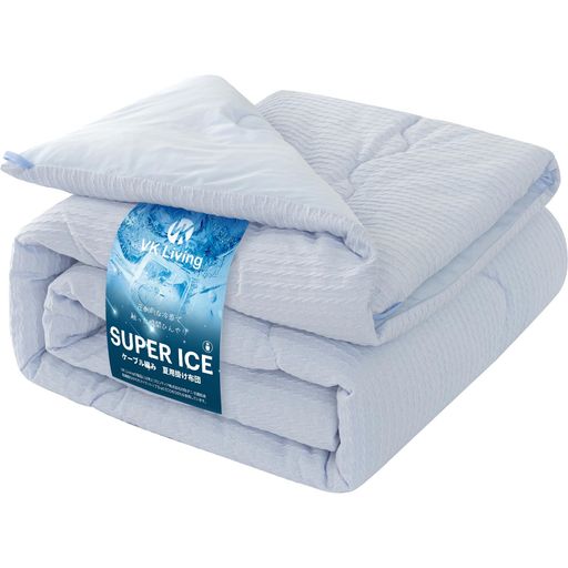 雪の結晶【VKSUPERICE 糸冷感繊維】寝床内気候が温度33プラスマイナス1°C、相対湿度50プラスマイナス5%の範囲であれば、快適な睡眠が得られている。VKSUPERICE 糸は3本の冷感繊維と1本の吸湿性・通気性がよい繊維を加えるの...