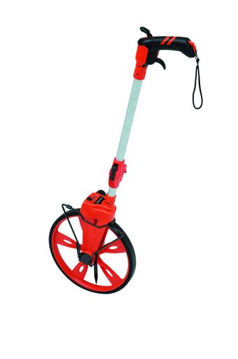 原産国:台湾 車輪径32cm 折りたたみ式 重さ1.8kg 測定範囲0.1〜9999.9m 目盛10cm間隔(5桁デジタルカウンター) スタンド付