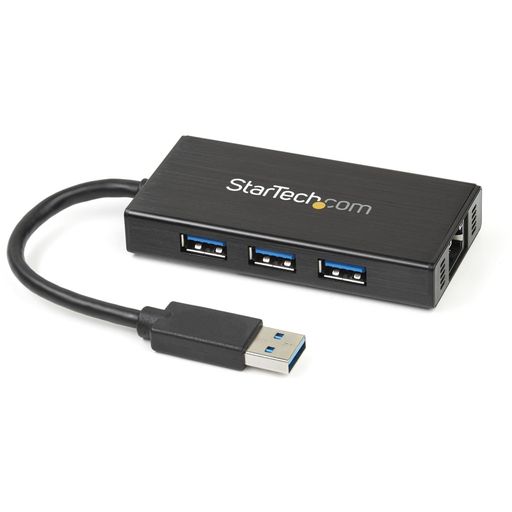 最大5Gbpsに対応するUSB 3.0ハブポート3口を提供 Wake-on-LAN(WOL)対応ギガビットイーサネットポート(RJ45) スリムでコンパクトな軽量アルミ筐体で優れた携帯性を発揮 本体一体型USB 3.0ケーブル付きドングルス...