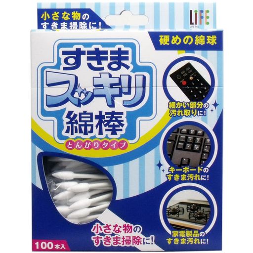 商品サイズ(幅x奥行x高さ):110X25X125mm 原産国:日本 内容量:100本入 材質:綿球・・・コットン軸・・・紙