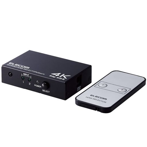 4K60Hz(18Gbps)、HDCP2.2対応により4KモデルのHDMI(R)ポート不足を解消できるHDMI切替器です。 専用ACアダプター付属により安定した動作を実現、また付属のリモコンにより離れた場所からの入力切替操作が可能です。 放...