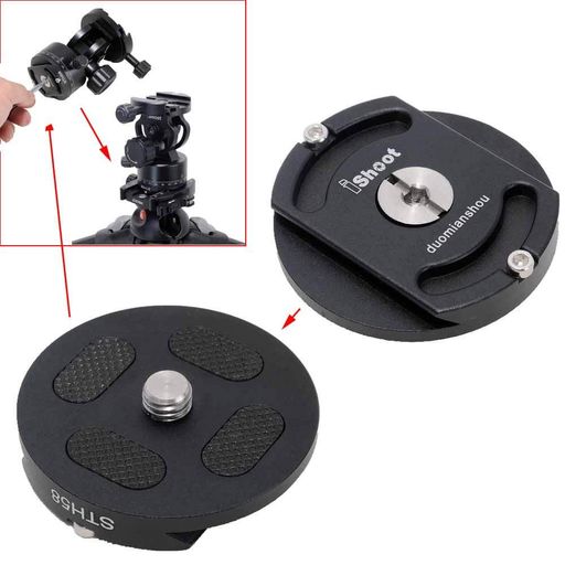 1.コンバーターは、最大直径約58mm、厚さ約10mmの2層構造を採用しており、正味重量は約55gです。 2.前面は円形で、滑り止めゴムが埋め込まれ、ステンレス鋼の滑り止めねじが装備されており、3/8ステンレス鋼ねじを介して三脚ヘッドの底に...