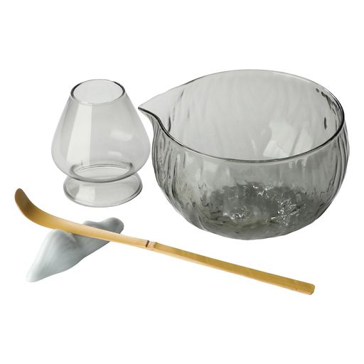 サイズ:最大径約13.2cmx高さ7.5cm茶筅立、竹製茶杓、茶杓立付き 素材・材質:耐熱ソーダガラス お手入れ簡単:この抹茶ボウルはお手入れが簡単です。温水ですすぎ、自然乾燥させるだけです。食器洗い機にも対応しており、利便性と使いやすさが...