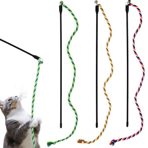 行動 【セット内容】猫用おもちゃ3本、竿の長さ31cm、綿紐の長さ45cm。 【3色展開】グリーン、イエロー、オレンジの3色からお選びいただけます。棒を軽く揺らすだけで、猫が興奮して遊ぶ姿が見られます。 【高品質素材】高品質の綿紐を使用し、...