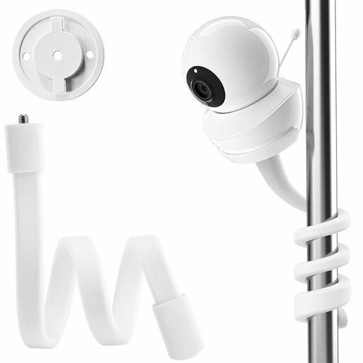モニターブラケットの長さ520mm、幅16.5mm、厚さ6.5mm;製品重量:84g;カラ一:ホフイト;材質:エラストマ一十平アルミ十ABS;適用設備:カメラ監視1個セット。 本製品はブラケットと取付ベースから構成されており、カメラはブラケ...