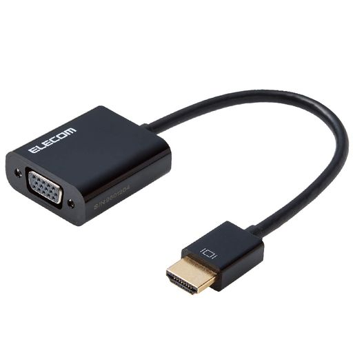 HDMI端子を搭載した機器の映像信号を変換し、VGA(D-sub15pin)入力端子を搭載したディスプレイ・テレビ・プロジェクターなどに出力することができるHDMI用VGA変換アダプターです。 ※VGA(D-sub15pin)からHDMIへ...