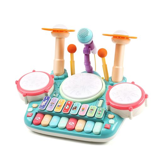 【3in1楽器玩具】この多機能の楽器玩具には、ドラムパッド、シンバル、ドラムスティック、マイクなどが付属し、3つの主要な楽器:ピアノキーボード、ビートドラムセット、電子木琴があります。更に、ピアノの4モード、木琴の4モード、ドラムの3モード...