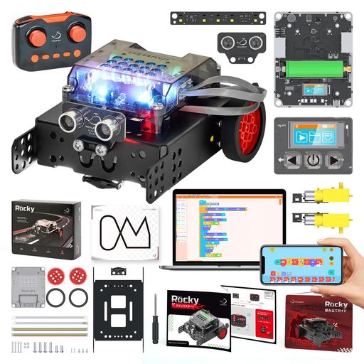 【Rockyスマートロボットカー】WhalesBotRockyは、8歳以上のお子さまを対象としたプログラミングロボットキットです。Scratch、Python、C言語などに対応し、アプリを使ってロボットの操作やプログラミングを体験できます。...
