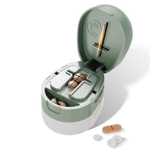 【ピルカッター素材】食品グレードの高品質ABSとステンレスを採用しており、コンパートメントを備えており、外出先に必要な薬をまとめて収納できて携帯に便利で、安心してお使いいただけます 【コンパクトサイズ設計】カッターサイズはわずか7.1x6....