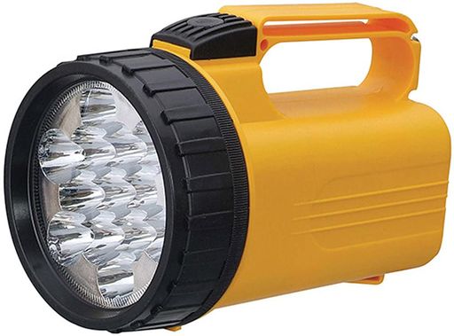 サイズ:約幅10.7x奥行11x高さ16.9cm、本体重量:約290g セット内容・付属品:本体、ストラップ 使用電池:単1形電池x4本(別売り) 点灯時間:連続約50時間 電球寿命:約10万時間