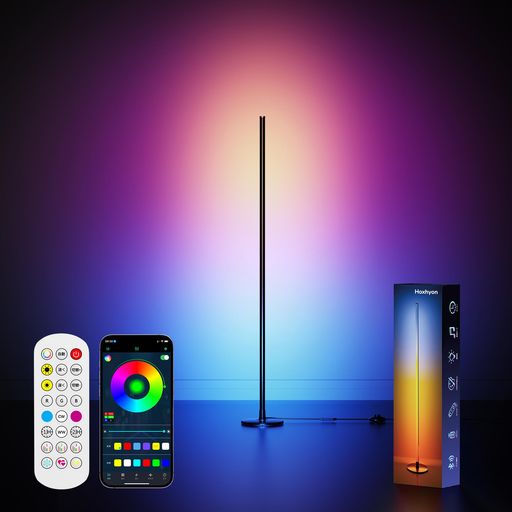 🌈【RGBICx音楽連動、気分に合わせて光を楽しめる】RGBIC搭載により、1本のフロアライトで複数のカラーを同時に表現でき、なめらかな多色グラデーションや動きのあるライト演出を楽しめます。1600万色のカラーと213種類の...