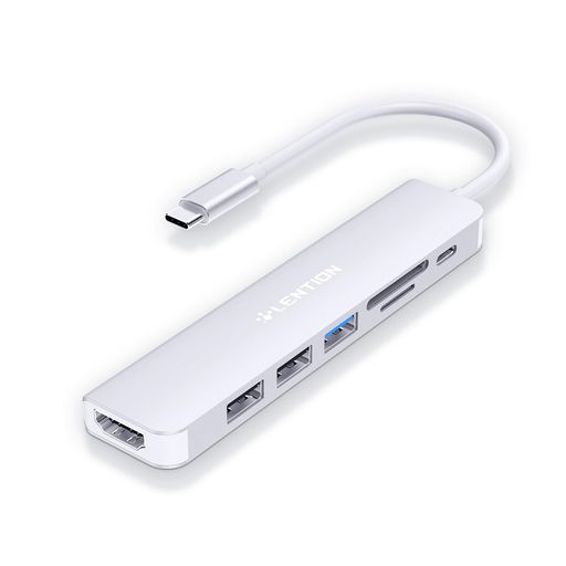 【7 in 1 USB C ハブ】USB3.0x1 最大5.0Gbps(理論値)/ USB2.0x2 最大480Mbps(理論値)/ Micro SD&amp;SDカードスロット/ HDMI 最大4K(60Hz)/ Power Delive...