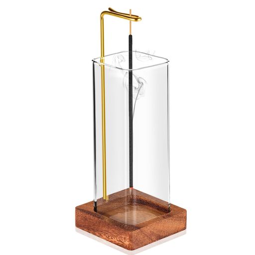 【各種直径のお香を対応】真鍮製ホルダー、頑丈でしっかりとした造りになっていて、曲げ変型しにくいです。丈夫なホルダーの開け口サイズは1mm~3mmデザインで、異なるサイズのお香をしっかりと掴みます。 【デザインと素材】お香立てはホルダークルミ...