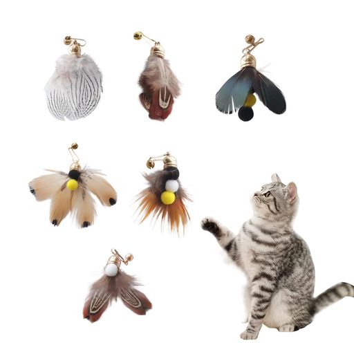 アクティブ ⭐【交換でき】毛虫のおもちゃ6セットは簡単に交換できるため、毛虫のおもちゃは鮮やかな色合いで、目を引きます、猫ちゃんは常に新しいおもちゃで遊べます。 ⭐【高品質材質】猫のおもちゃは高品質な環境に優しい安全で無毒な素材を採用して作...