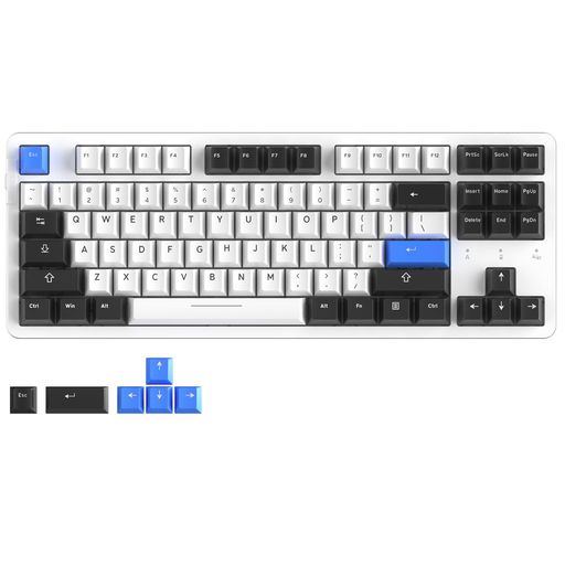 【最新gasket構造】DAREUEK87PRO無線ゲーミングキーボードは最新のgasket構造が採用、内部に超柔軟ラテックス吸音発泡綿とスポンジ消音パッドなど複数の材質の多重充填が含まれ、スイッチとPCBA、PCBAとボトムの隙間を大幅に...