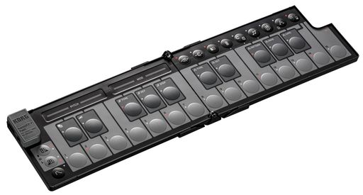 スマホサイズに折りたたみ可能な超小型MIDIキーボード。薄型で静音かつ適度なクリック感を確保した25鍵仕様。演奏やコントロールが可能な2本のタッチ・スライダーを搭載。 内蔵された15種類のスケールから選択し、本体LEDにより演奏をガイド。イ...