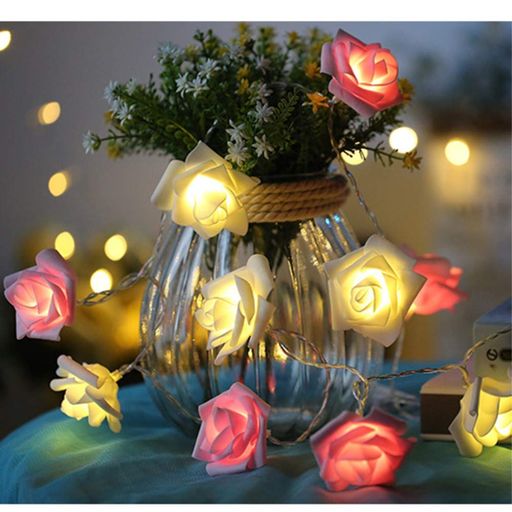 🌹可愛いバラ型LEDストリングライト:パーティー/結婚式/正月/結婚式の提案/パーティーの装飾に最適です。ロマンチックで楽しい雰囲気を作り出す。 🌹主な材質:PE;電源:単三電池1.5Vx2個(別売り)。乾電...