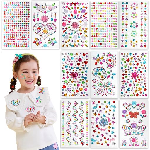 【様々な形や色】11枚セットのラインストーンステッカー。さまざまな工芸品を作るには、豊かな形や色で、お客様のニーズを満たす。 【良品質な素材】高品質のアクリル素材で、透明感があり、光沢があります。 【自己粘着性】ステッカーは繰り返し使用でき...