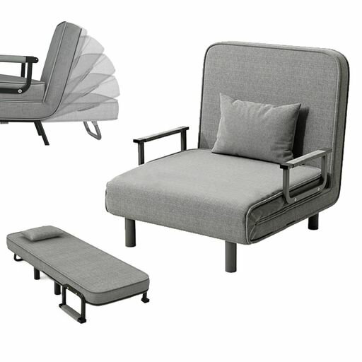 【3wayソファベッド】ソファ、カウチソファー、ベッドの3種類があり、自分の好みに合わせて使えます。場面に応じて自由自在に使えるよう、手軽に組み替えられる設計になっています。 【6段階リクライニング】背もたれは6段階リクライニング可能で、好...