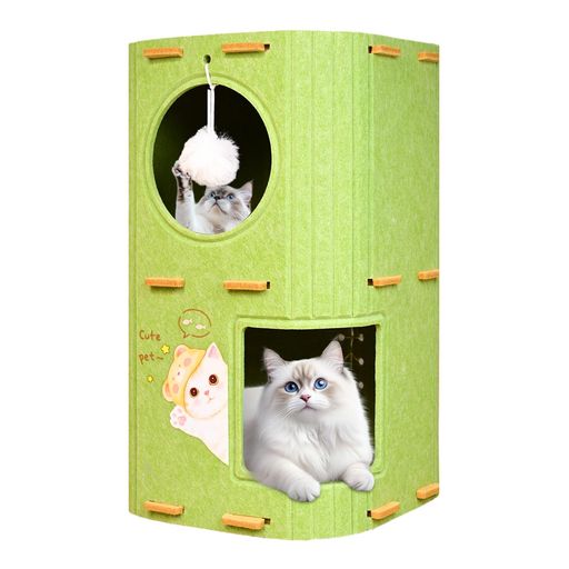 爪研ぎ 商品仕様:本体サイズ:幅37x奥行37x高さ60cm(二階)耐荷重:20kg素材:厳選されたフェルト素材(厚手フェルト(洗濯可能)を使用。爪とぎ行動をサポートし、家具ダメージを軽減) 多頭飼いに最適な多層構造:2層の選択可能な設計で...