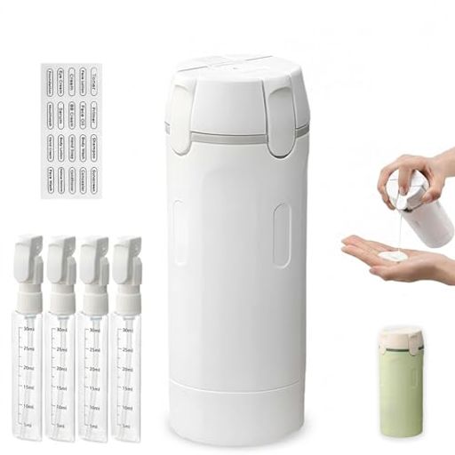 【4-in-1一体化・スペース節約】 4つの30mlボトルを1つのコンパクトなユニットに統合。旅行用シャンプーボトルとして、シャンプー、乳液、美容液などを一括管理でき、ポーチの中が散乱する心配はありません。極限まで荷物を減らしたいミニマリス...