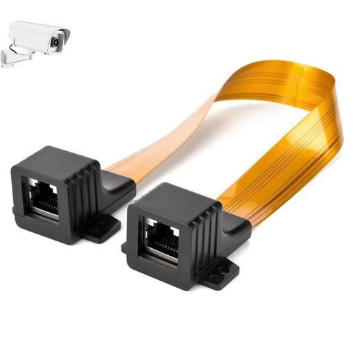 【安定取り付け】RJ-45雌対雌コネクタを採用し、平らな底面設計を組み合わせ、両端の固定用耳部は2本のねじで簡単に取り付けることができる。専門知識や複雑なツールを使用せずに、初心者でも迅速にインストールを完了でき、監視配線接続を簡単に行うこ...