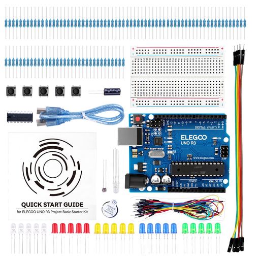 STEM初心者向け最も安く、基本的な電子部品キットです。 プロジェクトの紹介やコードを含む無料PDFチュートリアルが収録されたので、検索時間を節約できます。 最新のUNO R3開発ボード、USBケーブルや基本コンポーネントが含まれています。...