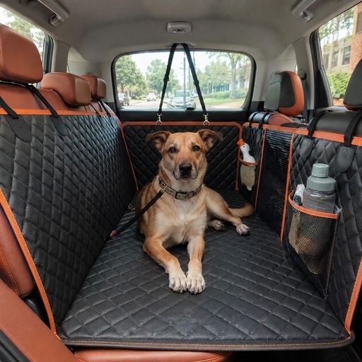 【犬用バックシートエクステンダー】急停車時の愛犬の足元スペースへの滑り込みを防止し、安全で快適なドライブを提供します。この犬用シートカバーは、愛犬の行動スペースを40%拡大し、より広々と動き回れる環境を実現。 【高品質PUレザー素材】従来の...