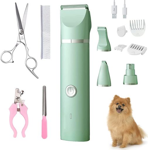 🐾【4in1多機能ペット用バリカン】ペットの美容用品の各交換ヘッドは、アップグレードされたステンレス製で、作業中に刃が鋭いまま保たれると同時に、安全を確保しています、ペットの皮膚を傷つける心配はありません。狭い頭はお尻、目、...
