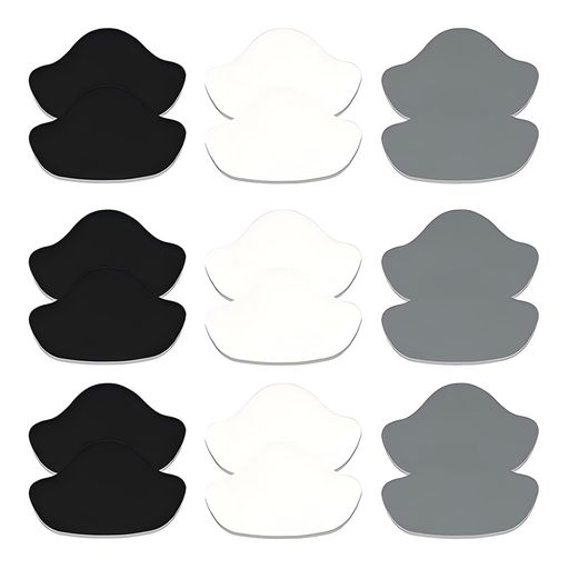 踵骨棘 【製品仕様】ヒールパッドサイズ:8.5cm*5.8cm、黒、白、グレーのクラシックな3色を提供し、各セットには18枚の補修シートが含まれており、複数の靴のメンテナンスと交換に十分です。 【超微細繊維材質】高品質の超微細繊維を用いて作...
