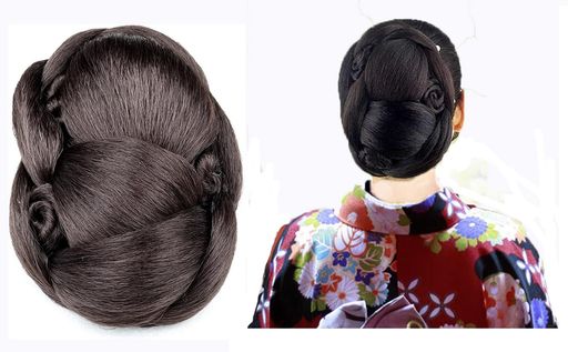 素材:高級ファイバ とっても簡単、アップヘアーとっても簡単に、アップヘアーがご自分で出来ます。 和装・着物・ドレス用のアップスタイル・シニヨンつけ毛です。おしゃれなフォーマルシニヨンです。 装着は髪の毛を束ね、ウイッグのカップに収め、メッシ...