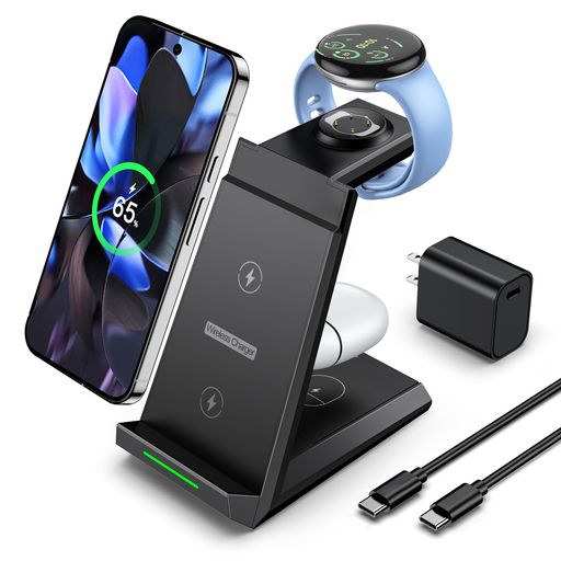Googleユーザー必携の一品:Qi対応のGoogle Pixelスマホ+ウォッチ+イヤホンを同時充電可能な進化版3-in-1ワイヤレス充電ステーションです。絡まりやすいコードを排除しデスクをすっきり収納できるため、自宅やオフィスに最適なオ...