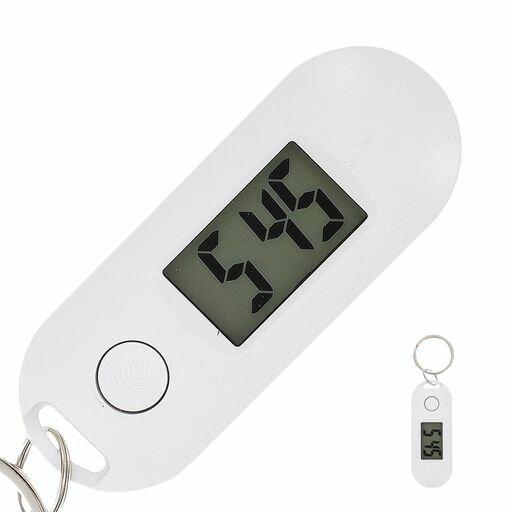 【クリエイティブデジタルウォッチキーホルダー】シンプルなホワイトの電子表キーチェーンは、静音デジタル表示で試験中の邪魔をせず、正確な時間確認をサポートします。 【軽量で持ち運び便利】65mmX25mmX19mmのコンパクトサイズと17gの軽...