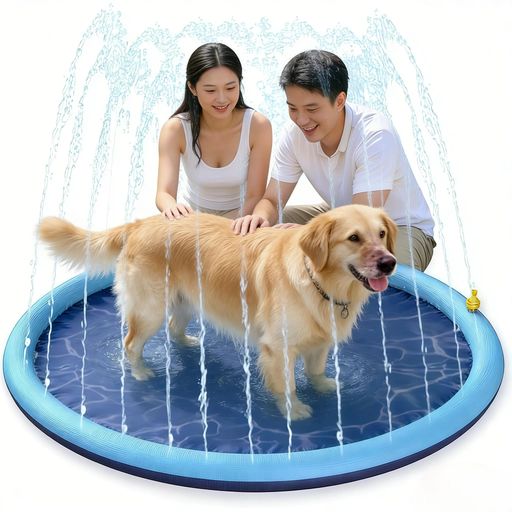 直径100cm/150cm/170cm/200cmの4サイズから選べ大型噴水マットで、家庭の庭やベランダで気軽に水遊びが楽しめます。安全無毒な素材を使用し、肌に優しく耐久性・耐摩擦性に優れているため、子供とペットが安心して遊べます。 空気入...