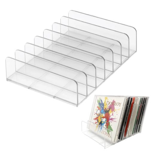 CD ディスプレイ: 透明な素材を使用したCD収納ケース; CDのジャケットを美しく見せるデザイン;CDラック のサイズは 17cm x 8.5cm x 4cm で、スロット幅2.2cm、デスクトップや棚に簡単に置くことができます。 CDラ...