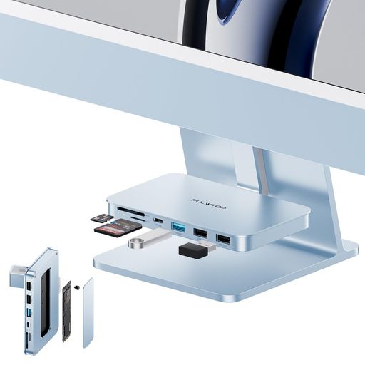 【7-in-1多機能 USB-C ハブ】このiMac USB-Cハブは、1 x USB-C 3.2 Gen2 10Gbps、1 x USB-A 3.2 Gen2 10Gbps、2 x 480Mbps USB-A 2.0、1 x SD/TFカ...