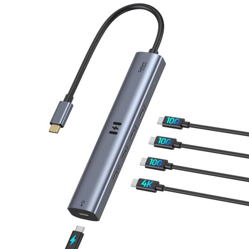 【5-in-1マルチポートUSB-Cハブ】:SeloreUSB-Cハブは、4K@60Hz対応のディスプレイポート、3つの10GbpsUSB-Cポート、100WPD充電ポートを備えた多機能な接続を提供します。ビジネス、仕事、ゲーム、家庭用に最...