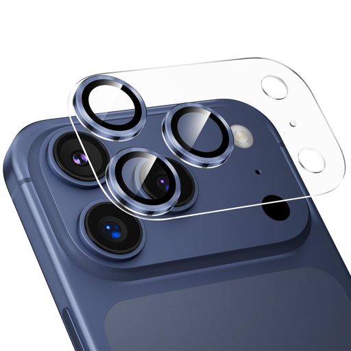 【対応機種】iPhone17ProMax専用レンズカバー。四角い台座保護部分:ABS素材/レンズ保護部分:アルミ合金・9H強化ガラス・日本旭硝子製・傷がつきにくい 【台座透明デザイン・全面保護】レンズ部分だけではなく、四角い台座部分もカバー...