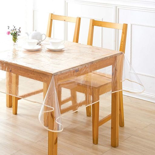 【商品仕様】サイズ/(約)120x180cm、厚み/0.2mm、材質/本体:塩化ビニル樹脂、緑テープ:綿100% 【傷・汚れから守る】テーブルを傷や汚れから守れて快適生活、お子様がいる家庭は、食べこぼしや汁物こぼれも安心! 【透明カバー】透...