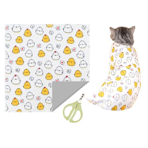 行動 【猫拘束バッグ】70x70cmのサイズで、猫のケアに特化した設計です。猫の体をしっかりと固定し、ケア中に猫が動くのを防ぎます。毎日のグルーミングや投薬など、様々なシーンに適しており、実用的で便利です。 【自己吸収マジックテープ生地】高...
