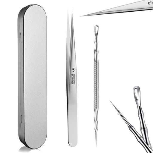 ドイツ技術を採用されており、業界の最小値を超え、先端の幅は0.1mm以内で、それは約髪の直径の0.5倍です。角栓ピンセットの先端の合わせがピッタリ!使い心地が良いです。 420ステンレス製なので錆びの心配が無く、汚れもサッと拭き取ることが出...