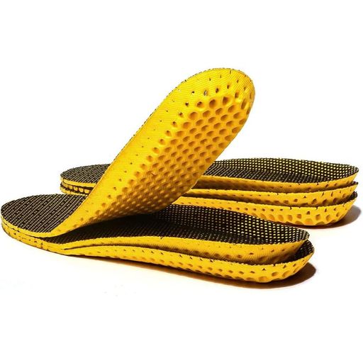 衝撃吸収 【セット内容】ハニカムインソール*3足(6枚)サイズ:25.5~28.0CM片足33gカラー:イエロー+ブラック。 【高品質の素材】表:ポリエステル、裏:EVA。柔軟性と緩衝性能に優れたEVA素材を使用しています長時間のご使用でも...