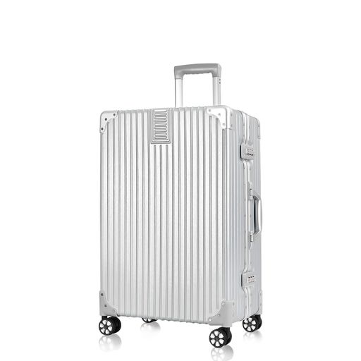 【真四角コーナーパッド&amp;アルミフレームのリベット設計】アルミニウムマグネシウム合金素材を使用するので、デザインと衝撃を受けるコーナーをしっかりとガードします。キャリーケースのアルミフレームは機能性とファッション性の両立を実現できます...