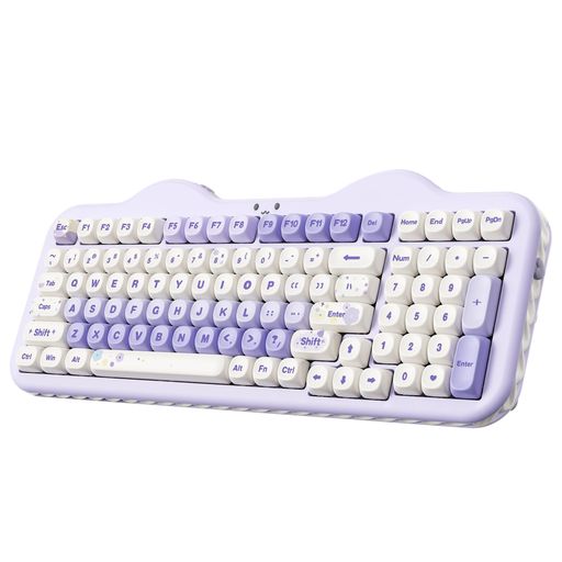 プレミアムな美学 96%レイアウト C98 ケーキキーボード:人気の可愛いC75キーボードの「ケーキテーマ」デザインを継承し、YUNZII C98 99キーメカニカルキーボードはテンキーを追加しながら、その愛らしいケーキテーマを保っています...