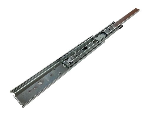 レール長:355.6mm、移動距離:381mm 耐荷重(N/ペア):988N、耐荷重(kgf/ペア):100.7kgf 推奨ねじ:M4バインド・またはM4トラスねじ 入数:1本(片側)のみ 材質:鋼