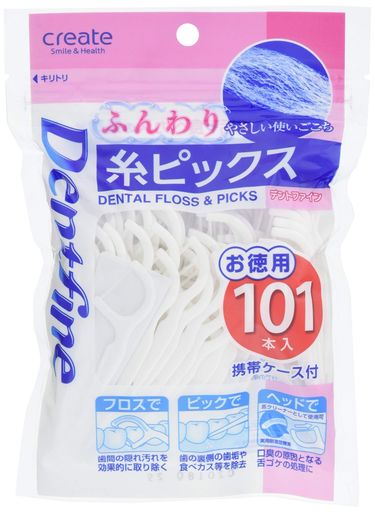 商品サイズ(幅x奥行x高さ):131x22x180mm 内容量:101本入 材質:柄:ポリスチレン、糸:ポリエステル 付属品:携帯ケース